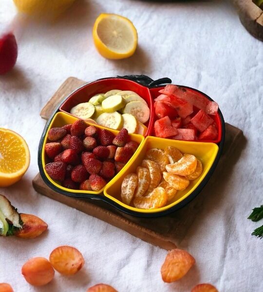 Apple Shape 4 Compartment Serving Tray Random Colors - ttasker.com